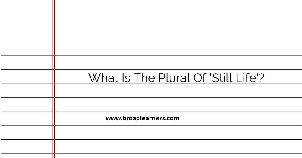 Plural of 'Still Life': Explained - Grammar - BroadLearners