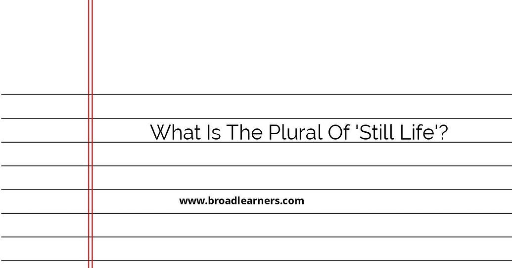 Plural of 'Still Life': Explained - Grammar - BroadLearners